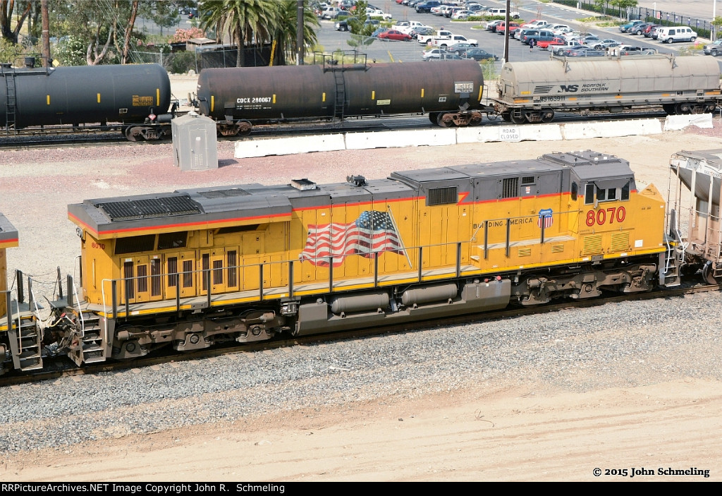 UP 8070 (ES44AC) at Devore CA. 6/4/2015